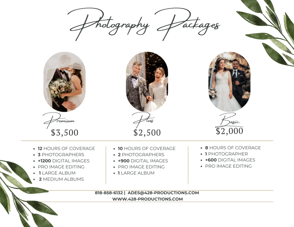 Photography packages – 428 Productions